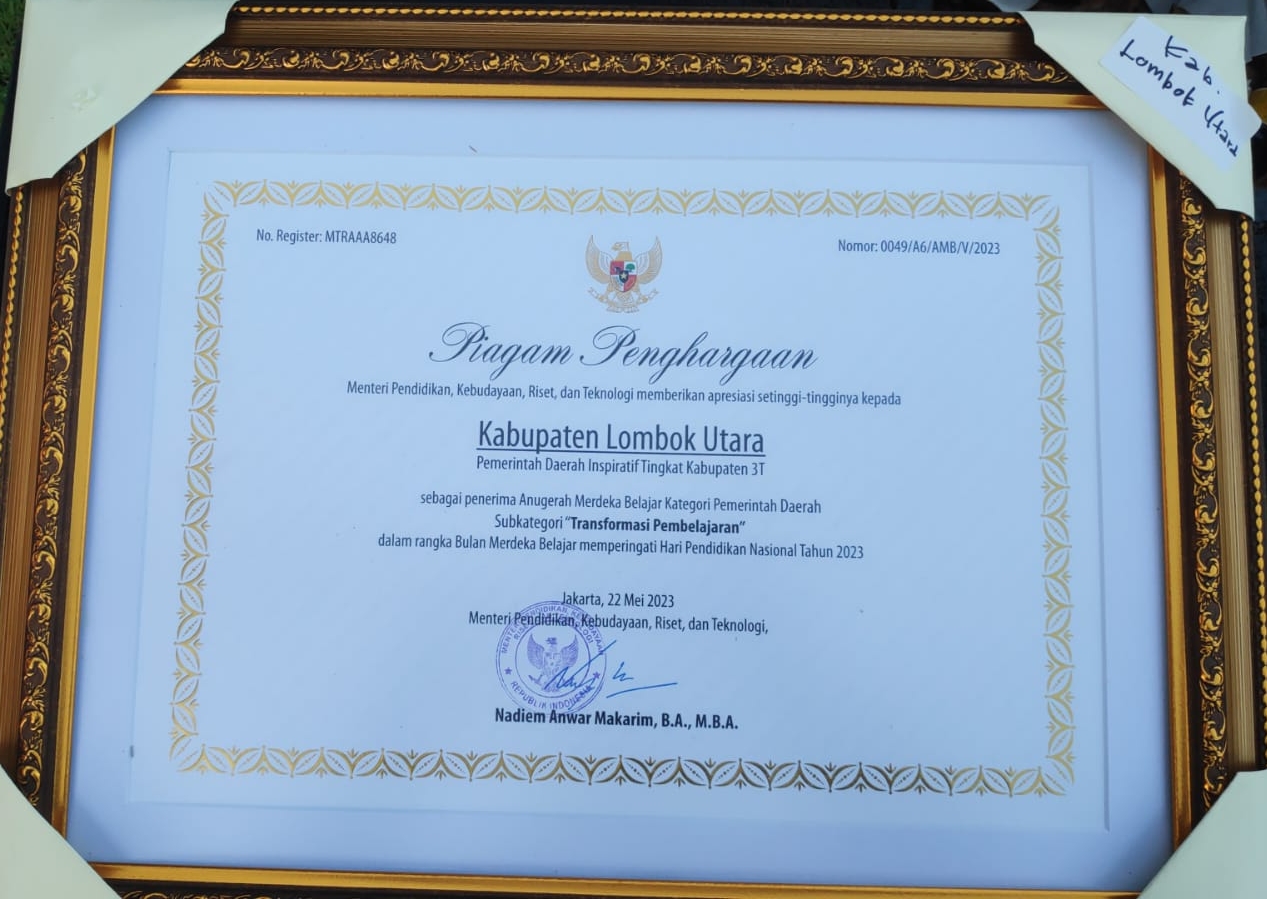 Penyerahan Anugerah Merdeka Belajar untuk Daerah Binaan IOA – IOA